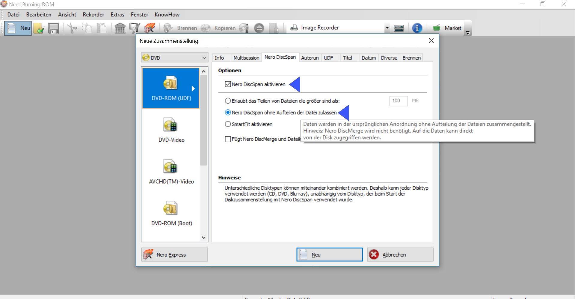 Nero DiscSpan – Nero Knowhow