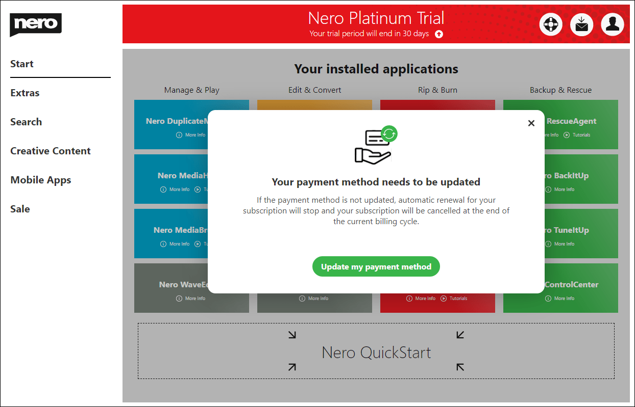 Upgrade my trial version to a full version – Nero Knowhow