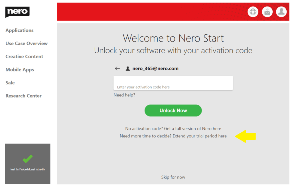 extendtrial – Nero Knowhow