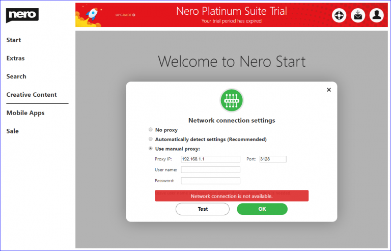 Nero Start check fix “Network or service is not available”