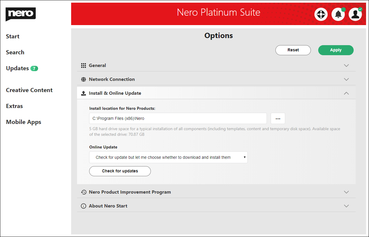 What can be configured in the Options of Nero Start? – Nero Knowhow