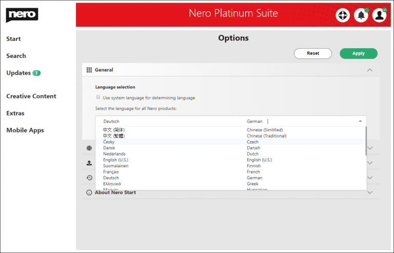 What can be configured in the Options of Nero Start? – Nero Knowhow