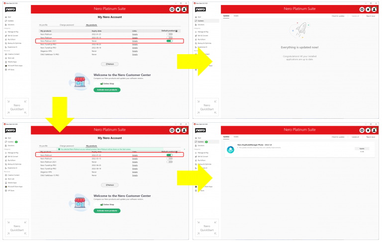 How can I get the latest updates for my Nero Products?